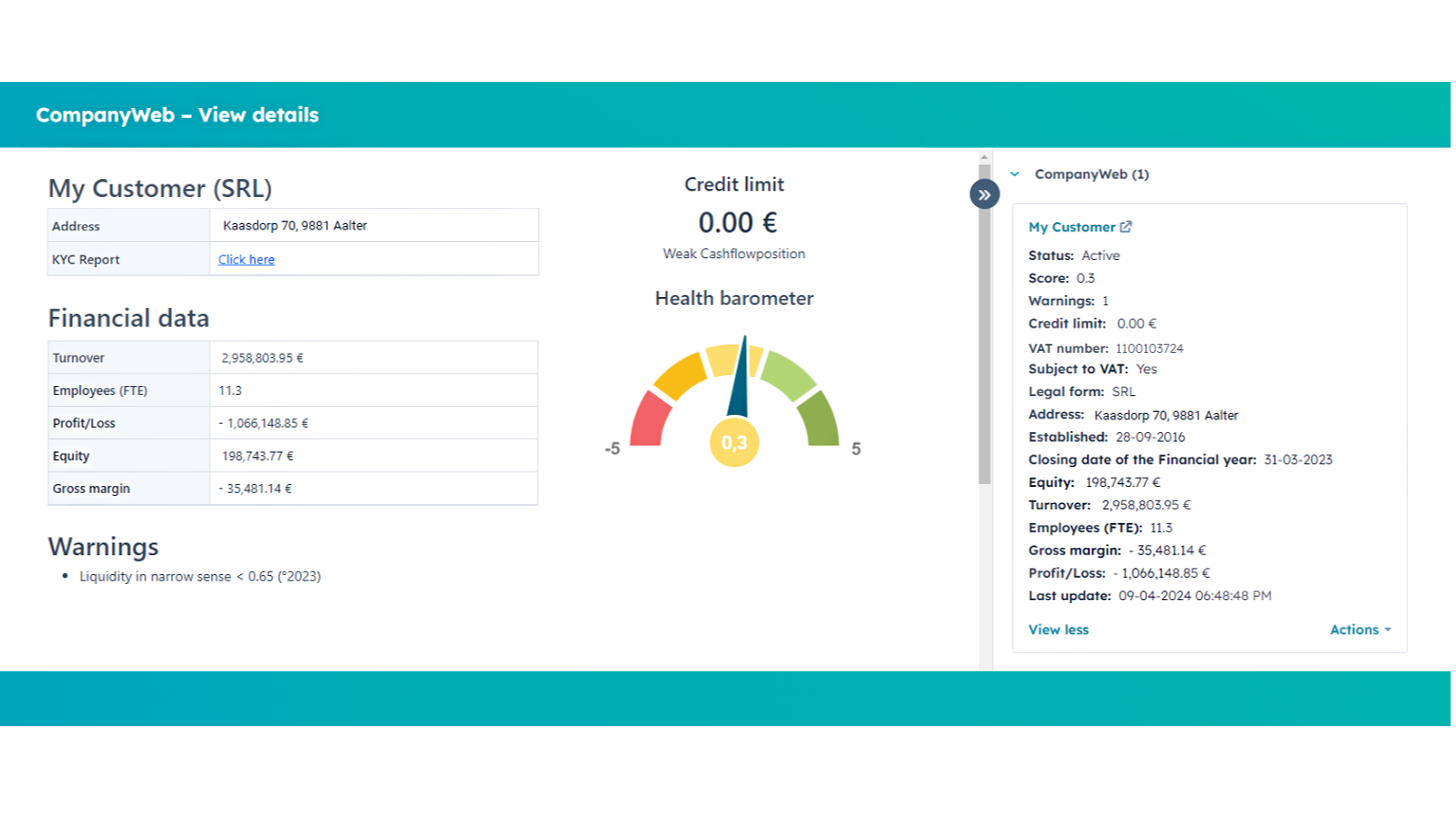 Companyweb - App for HubSpot